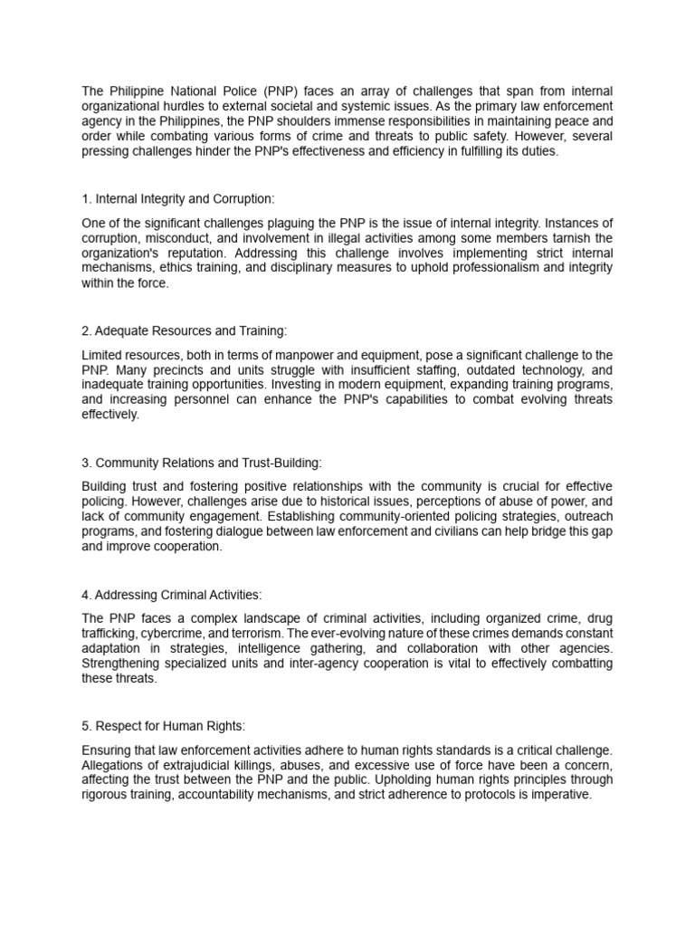 Philippine National Police Challenges | PDF