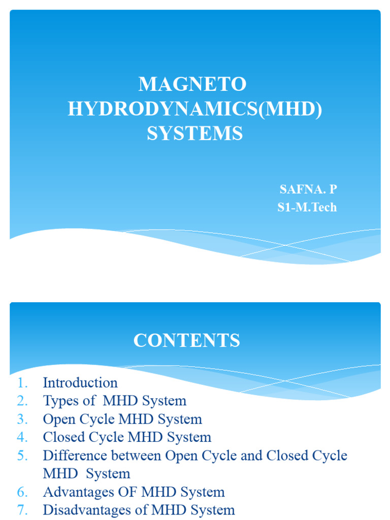 Magneto Hydro Dynamics 5 | PDF