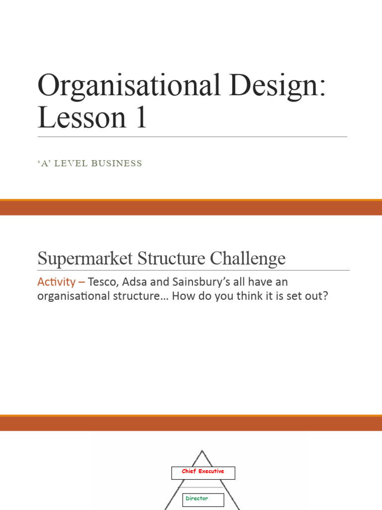 Organisational Design - Lesson 1 | PDF