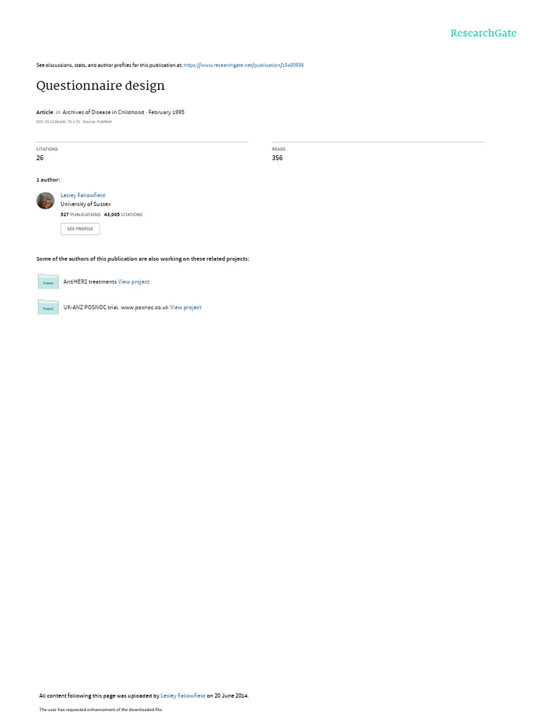 8 Questionnaire - Design | PDF