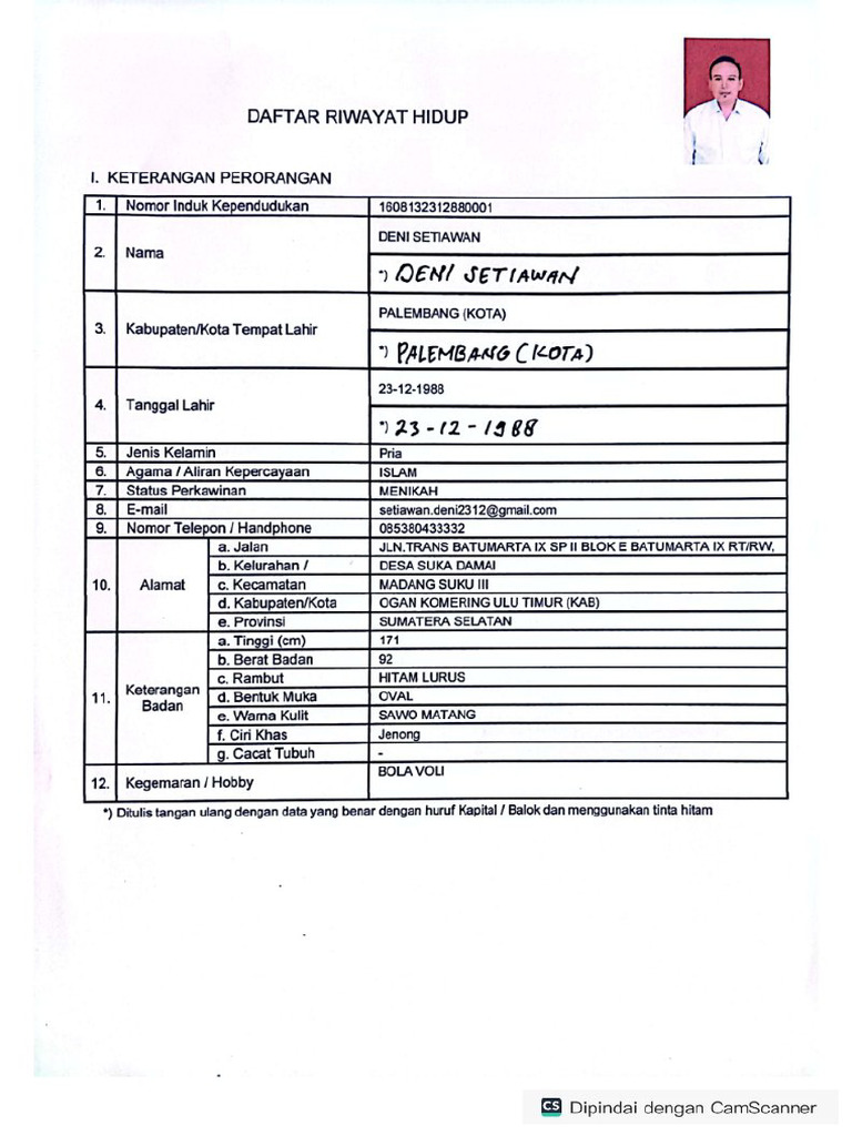 Contoh Mengisi DRH PPPK | PDF