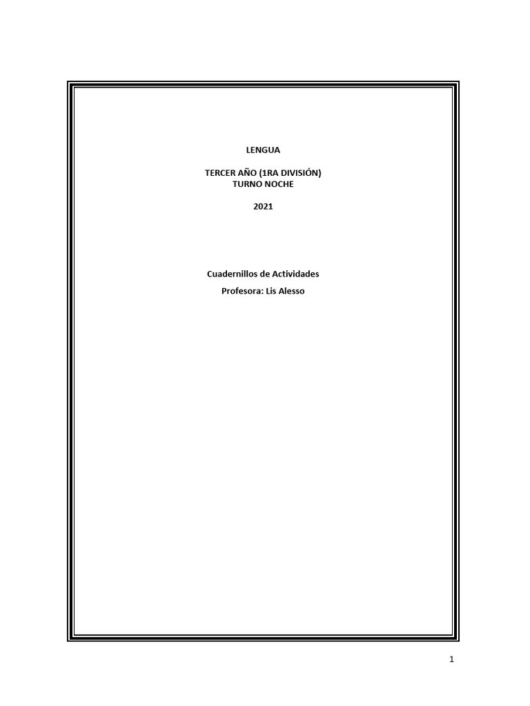 Cuadernillo - Lengua - Alesso - 31TN | PDF Cuadernillo - Lengua - Alesso - 31TN | PDF