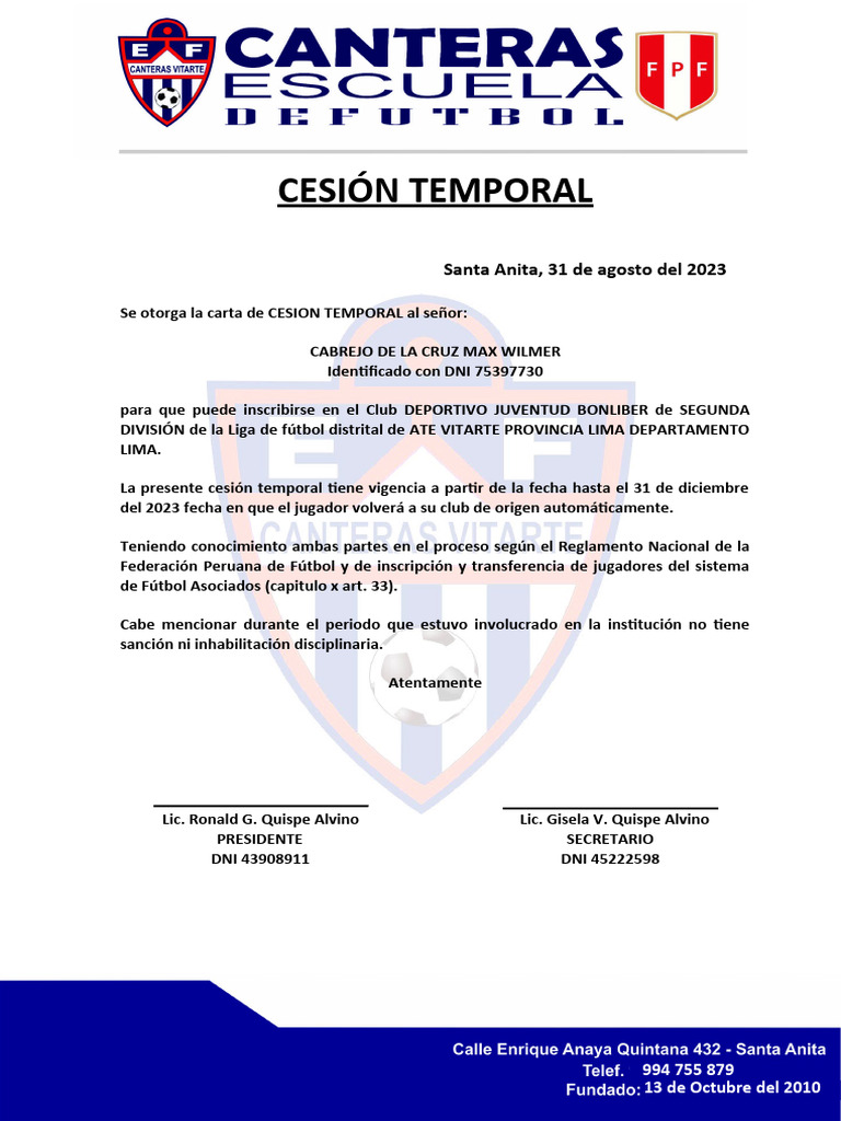 Cesion Temporal Max | PDF
