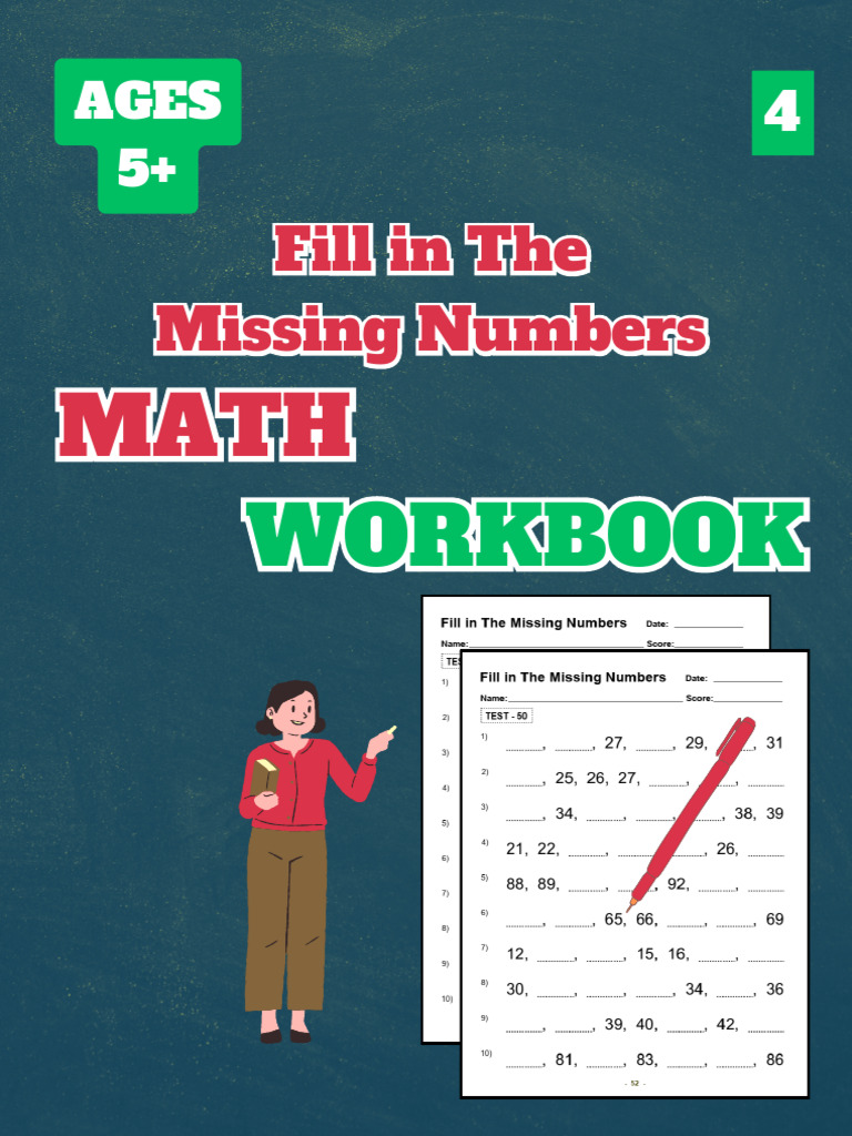 Fill in The Missing Numbers Math Workbook, Level 4 | PDF