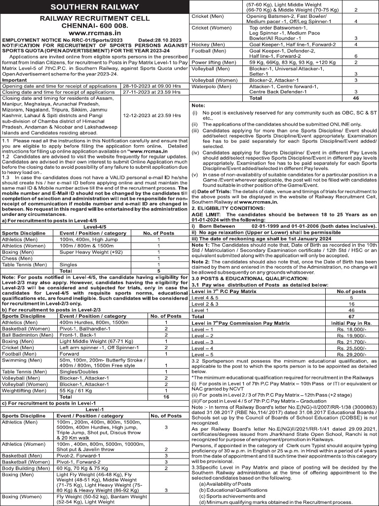 RR CCR Notification | PDF