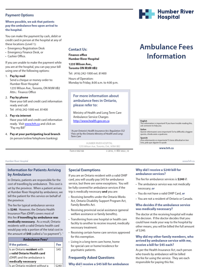 Ambulance Fees | PDF