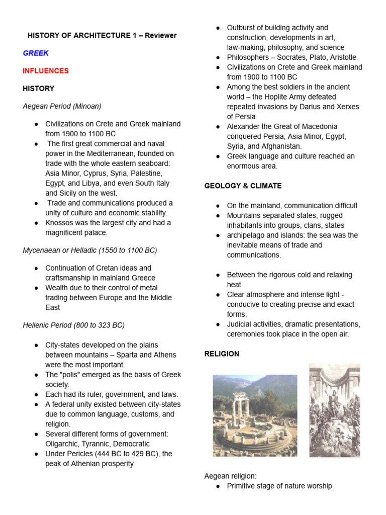 History of Architecture 1 Reviewer | PDF | Column | Dome
