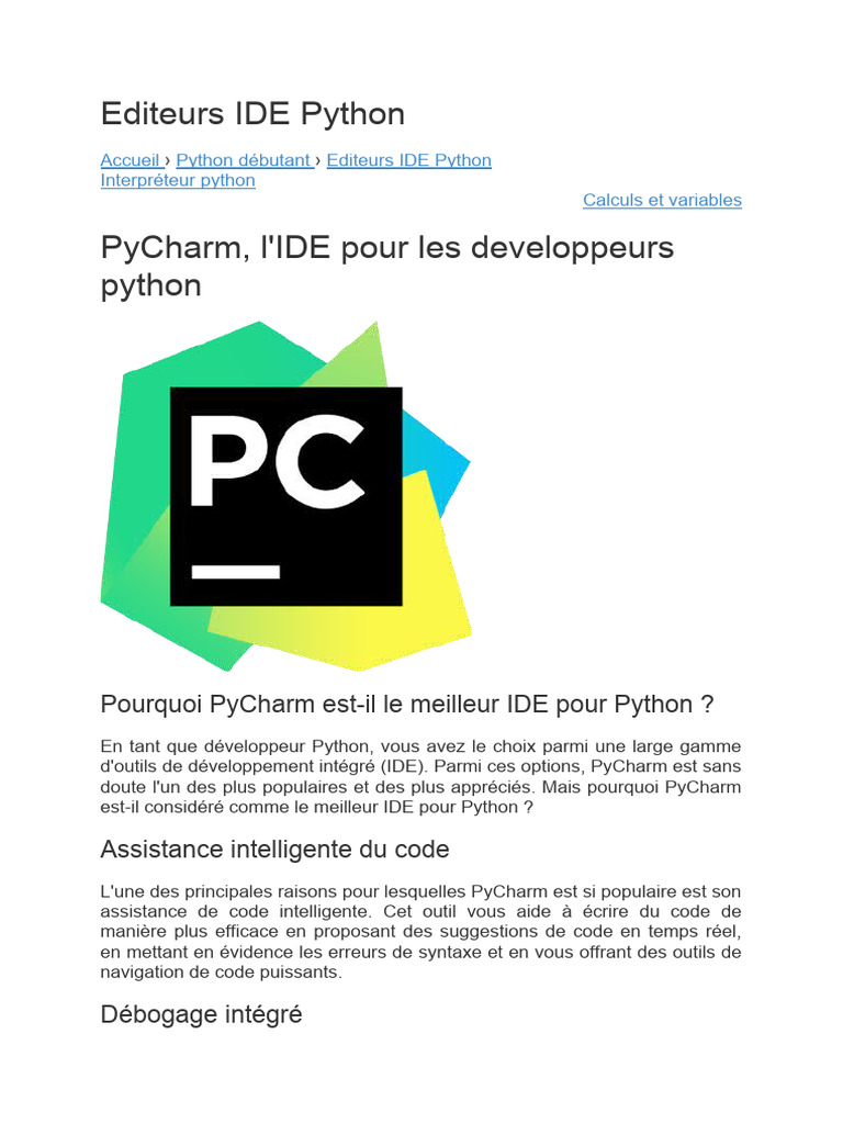 Editeurs IDE Python | PDF Editeurs IDE Python | PDF