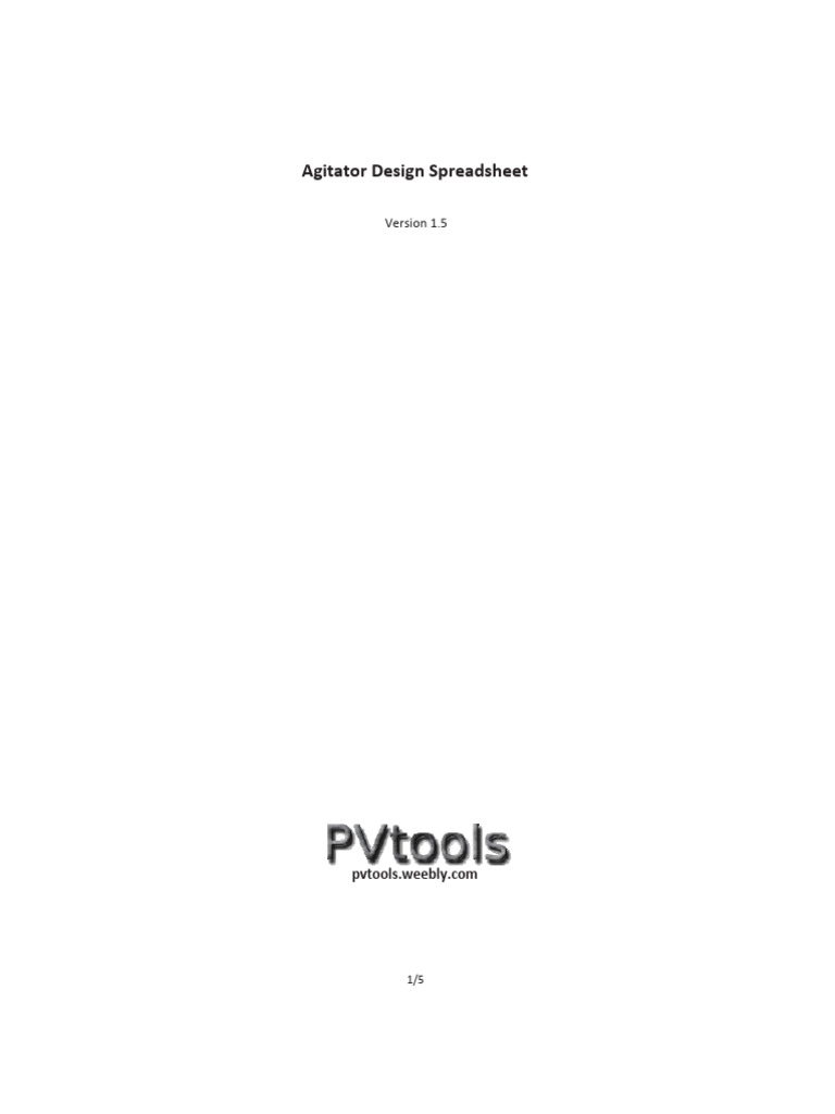 Agitator Design v1.5 | PDF