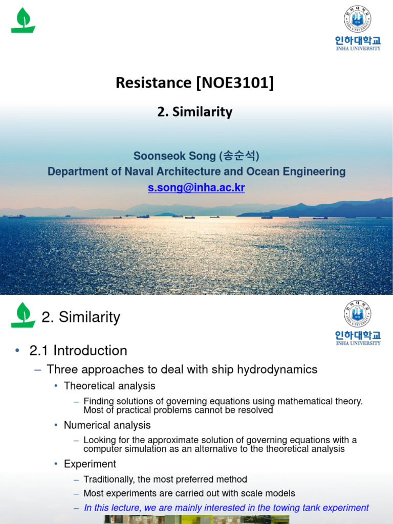 Ship Resistance and Similarity Analysis | PDF | Physical Quantities ...