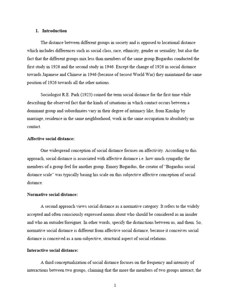 Social Distance Scale | PDF | Sociology | Social Psychology