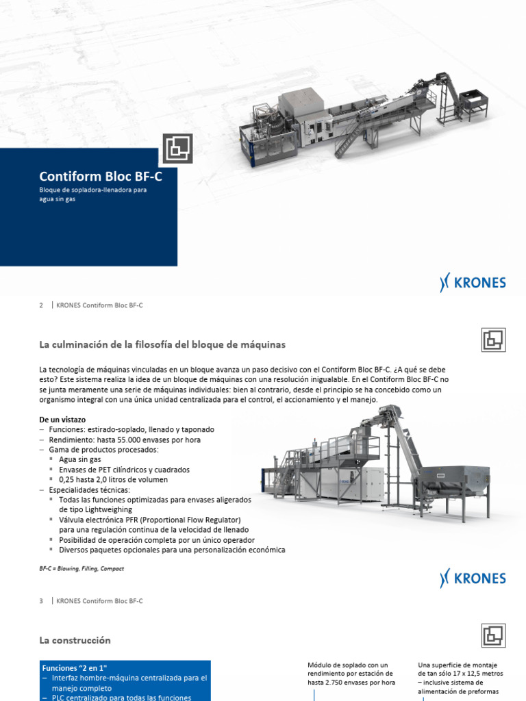 Contiform Bloc BF-C: Sopladora y Llenadora PET | PDF