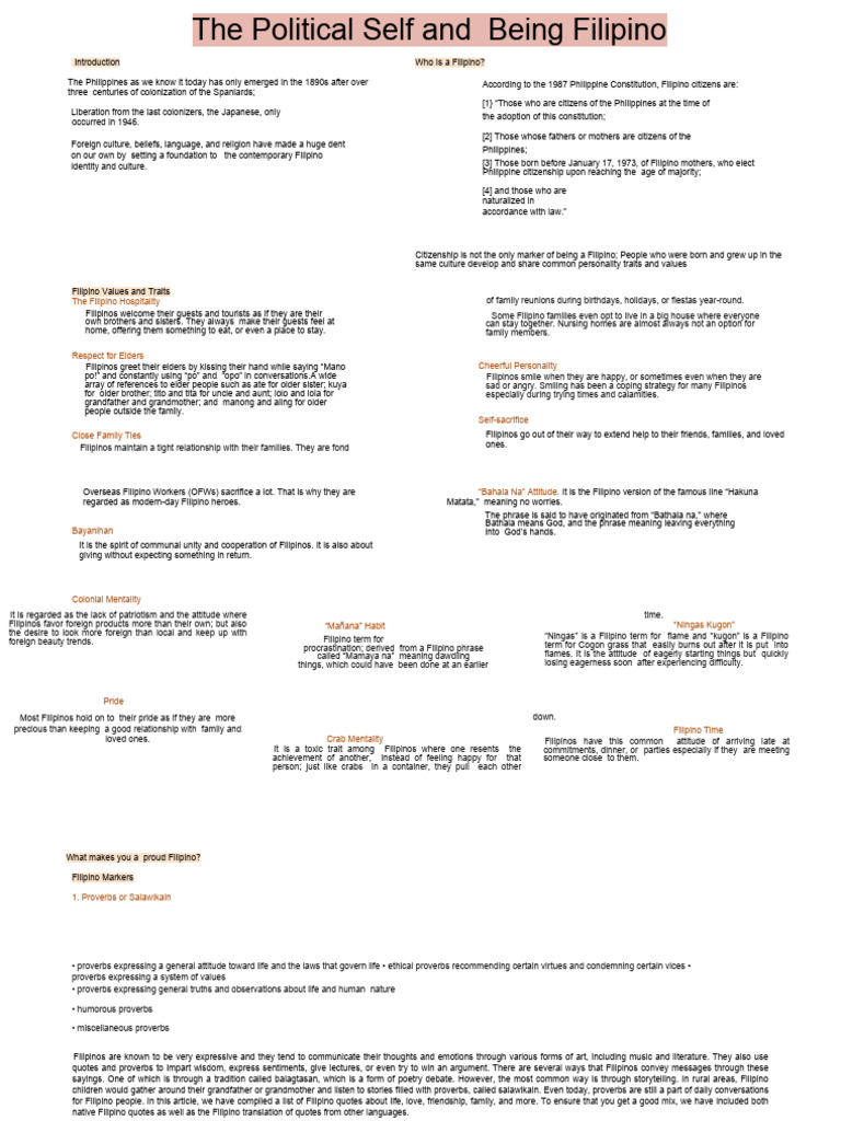 The Political Self and Being Filipino-2 | PDF