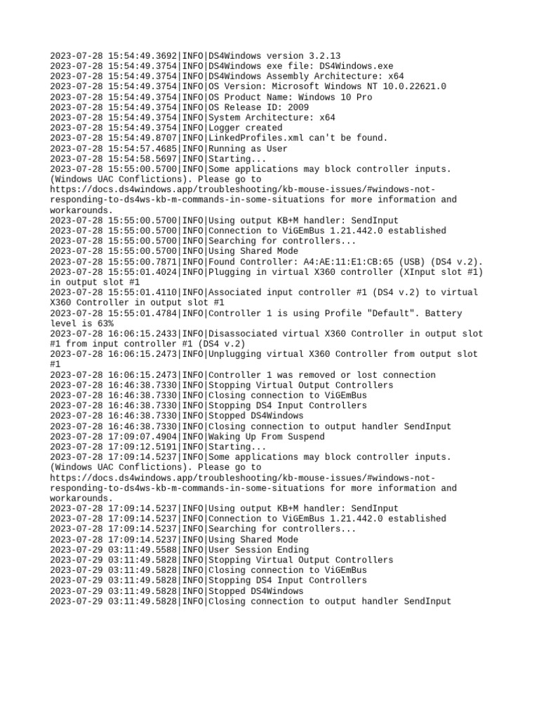DS4Windows Log: Controller Setup | PDF