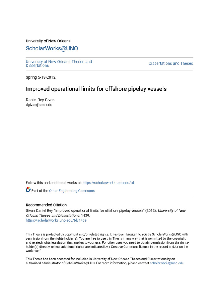 mproved operational limits for offshore pipelay vessels | PDF