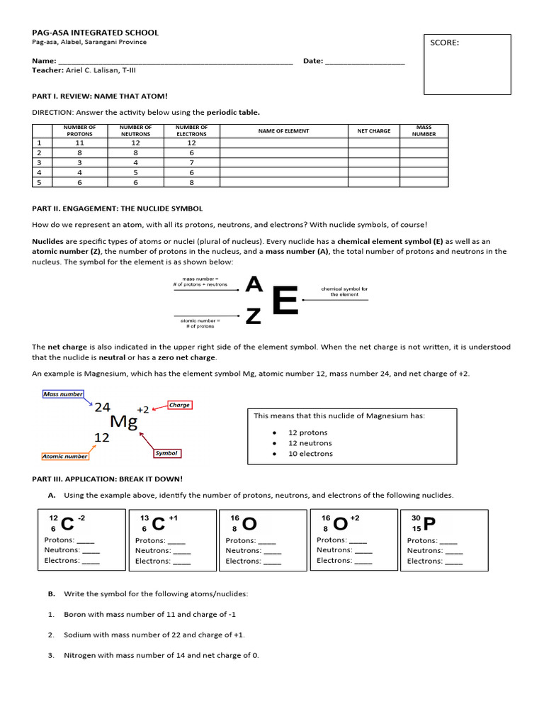 Build An Atom Worksheet 2 | PDF