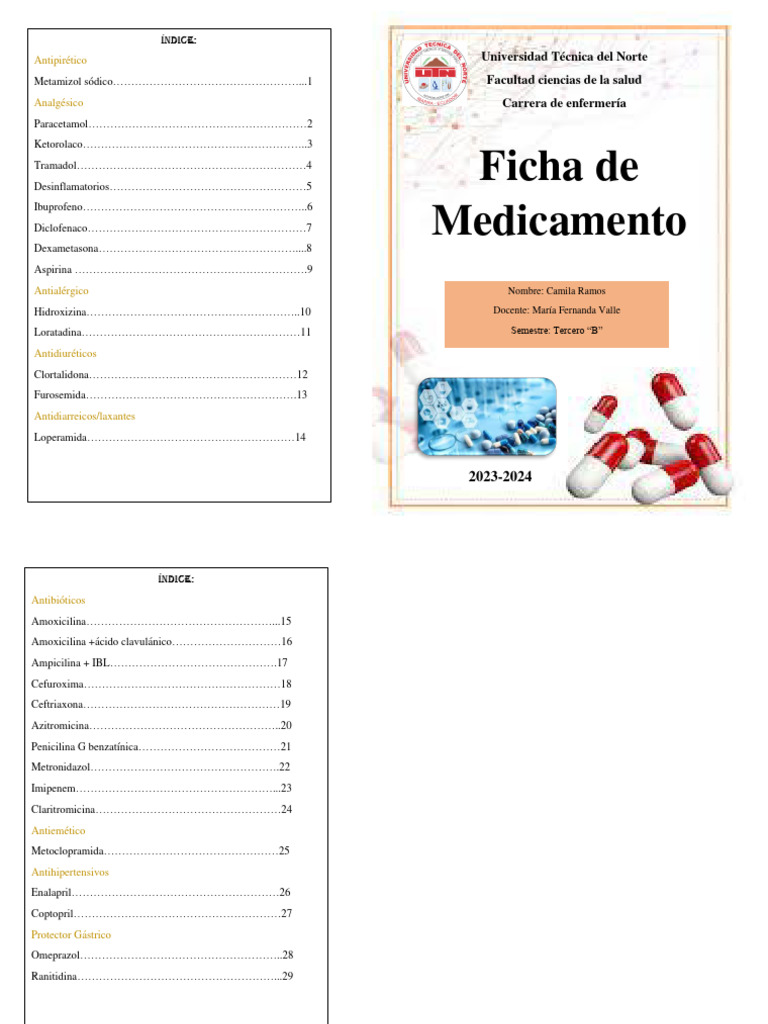 Ramos Camila - Fichas de Medicamentos. | PDF | Autosuperación | Ciencia y matemática