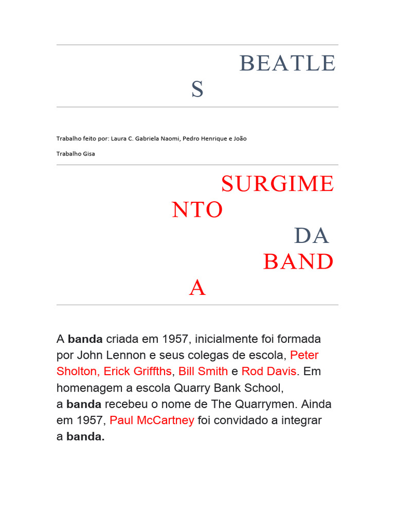 Spoiler Beatles | PDF