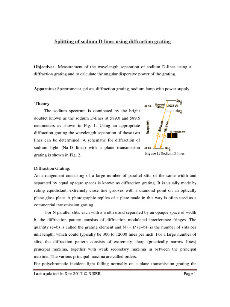 Sodium D Line Splitting | PDF