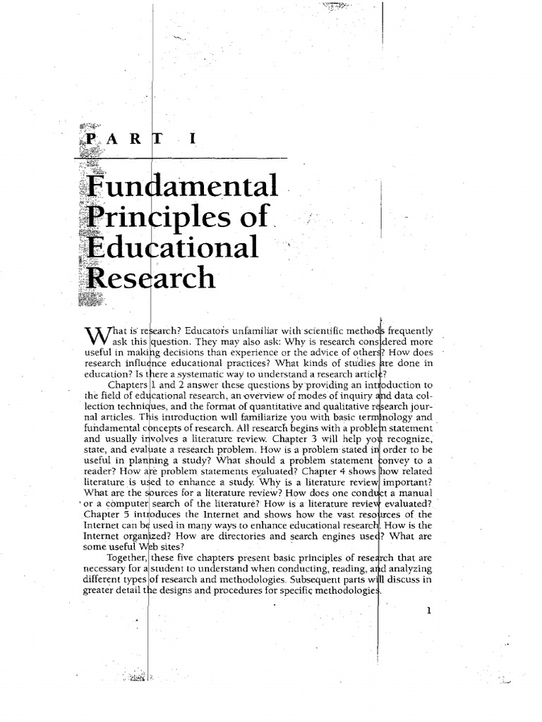 Part 1 Fundamental Principles of Edu Res | PDF