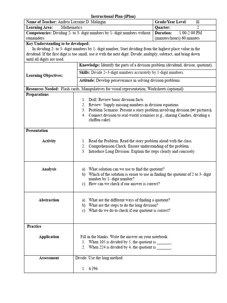 Math-Instructional-Plan | PDF