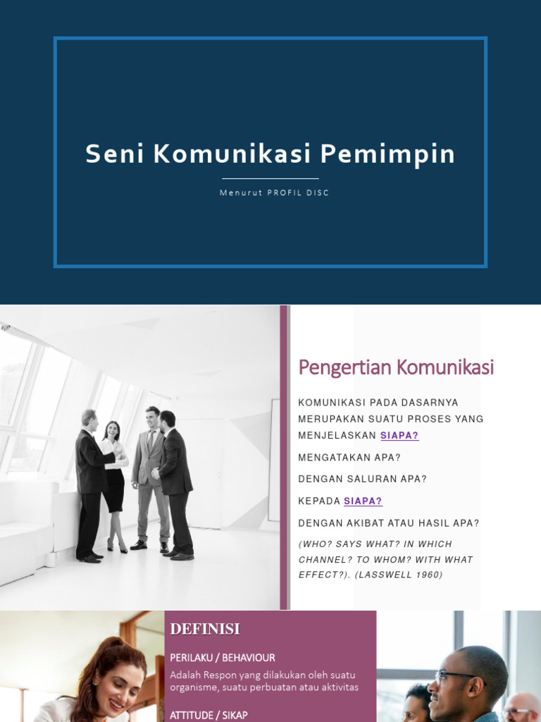 Seni Komunikasi Pemimpin Menggunakan Metode DiSC | PDF