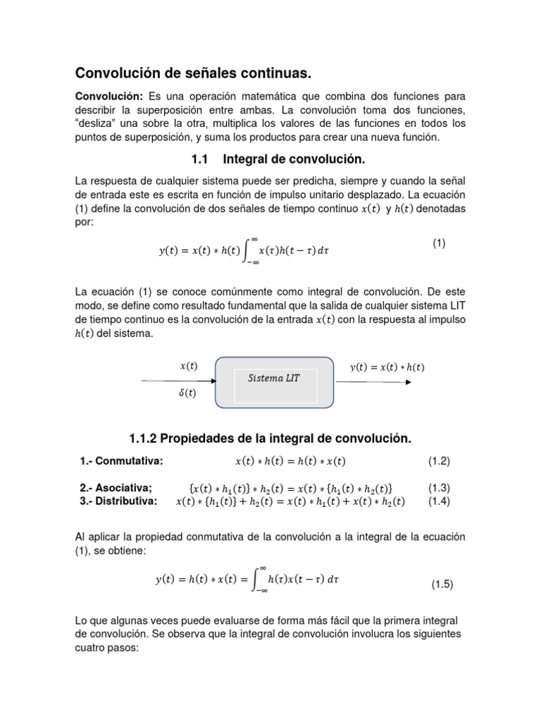 Convolución de señales continuas | PDF | Métodos y materiales de enseñanza