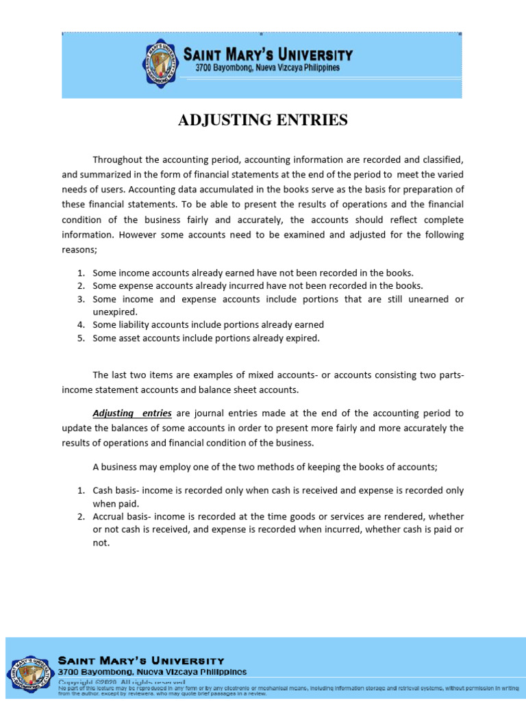 Adjusting Entries | PDF