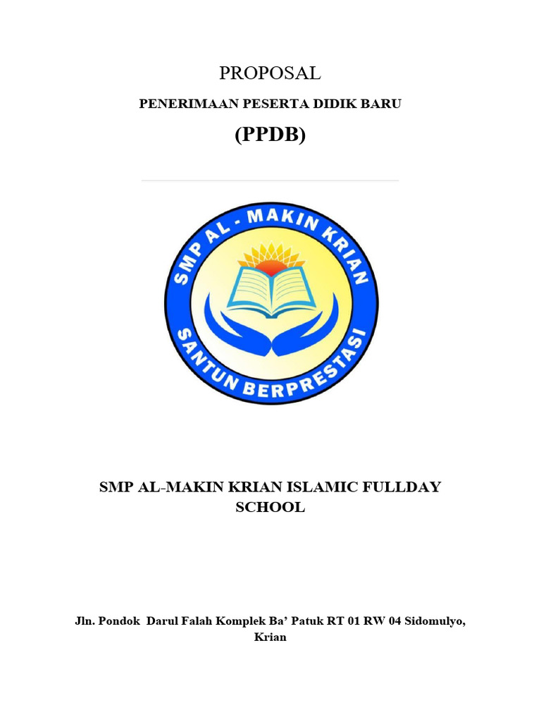 PPDB SMP Al Makin Krian Proposal 20242025 | PDF