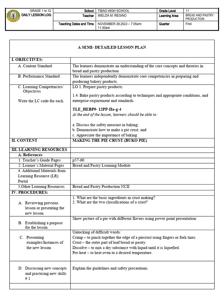 Cot 2 | PDF | Learning | Breads