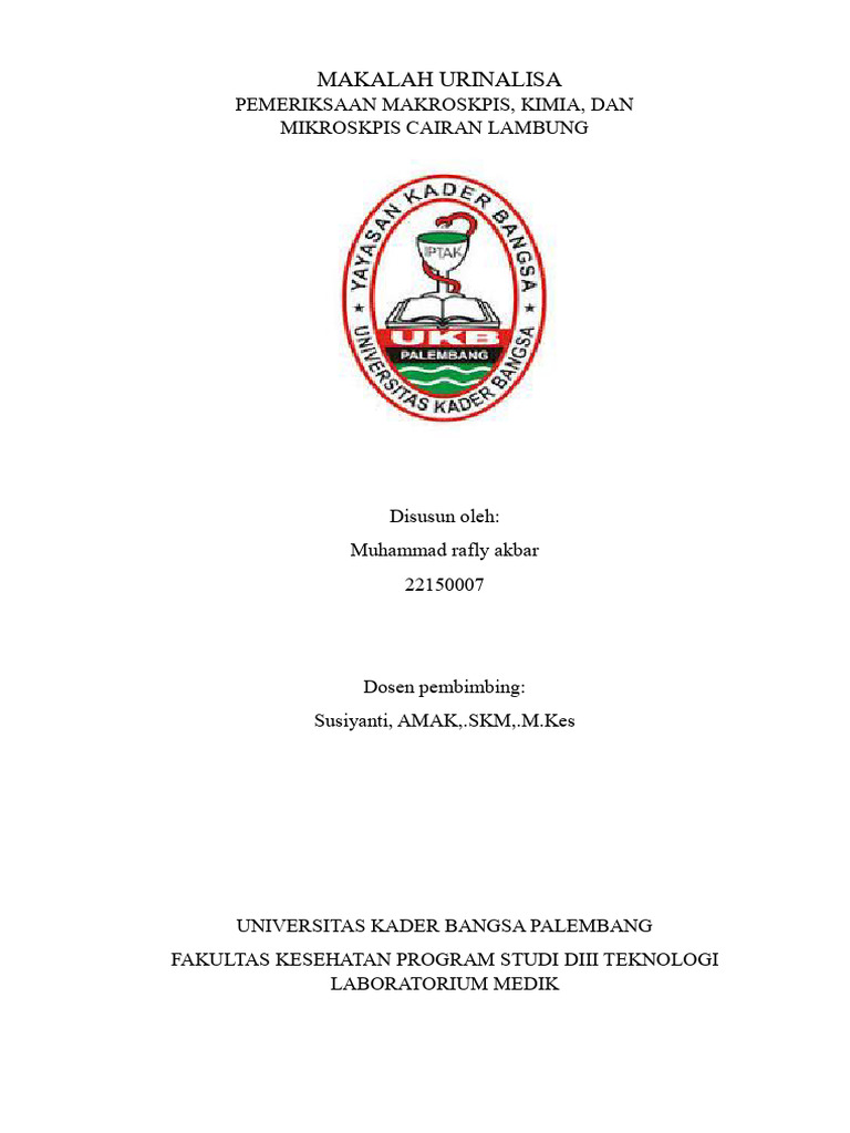 Makalah Urinalisa | PDF