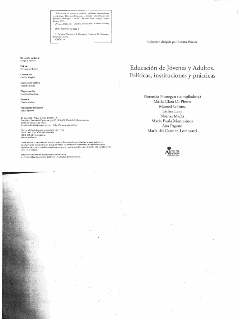 Levy Desafios Politicosde La EDJA Articulacioens Posibles Con La ...