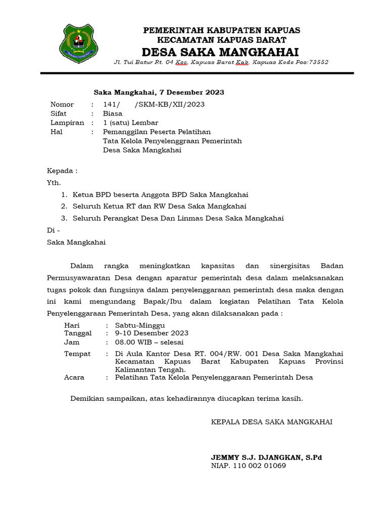 Rundown Acara Pelatihan Dan Undangan PDF | PDF