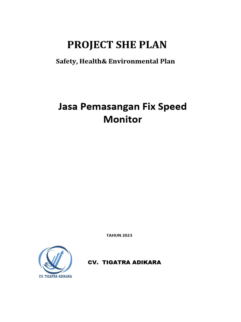 SHE Plan Instalasi Fixed Speed Monitoring-DRAFT | PDF