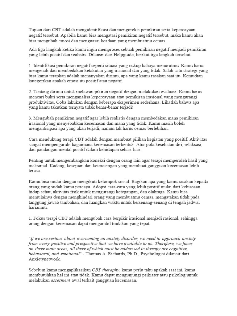 CBT Konseling | PDF