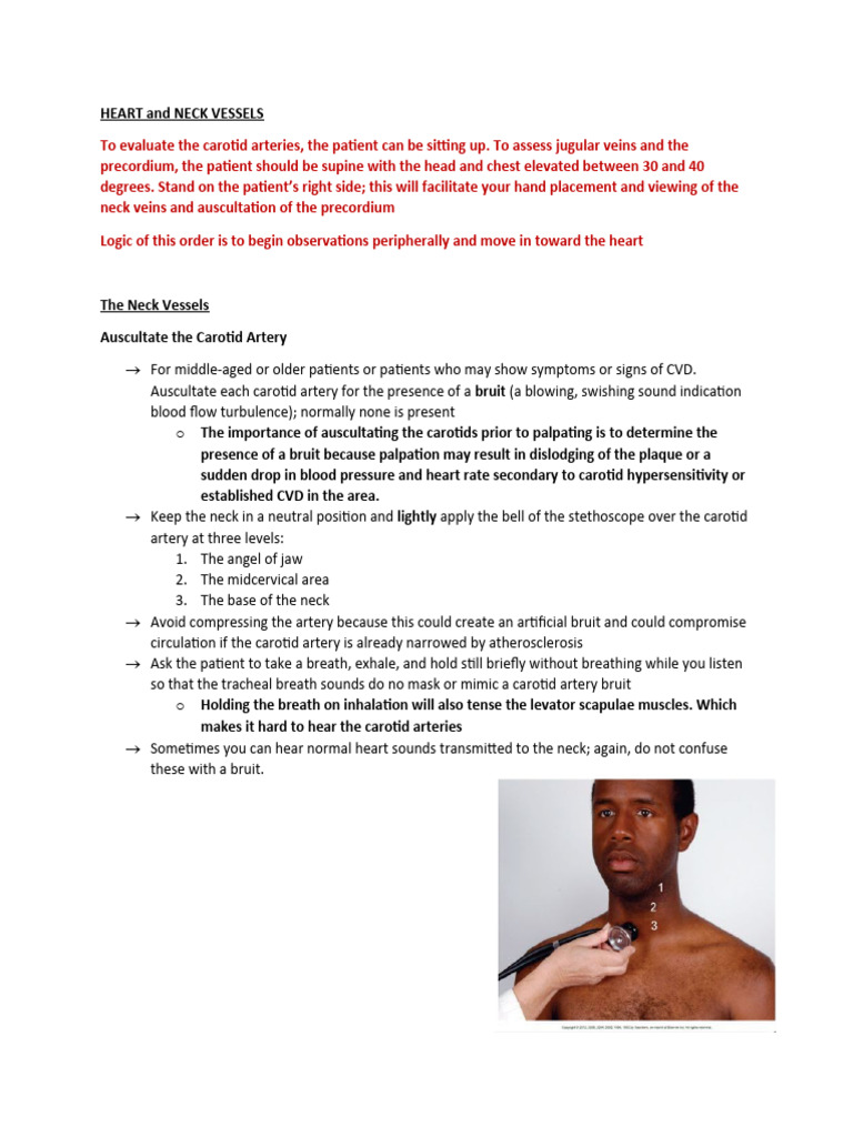 Heart and Neck Vessel Assessment Guide | PDF | Heart Valve | Pulse