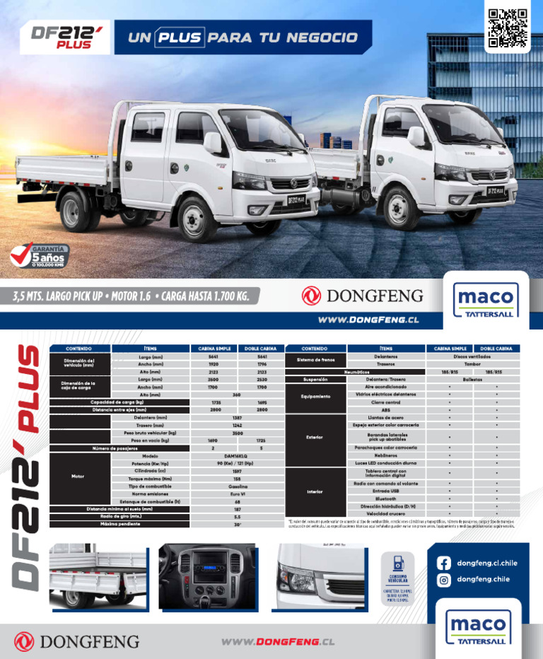 Dongfengcl Ficha Tecnica df212 Plus | PDF