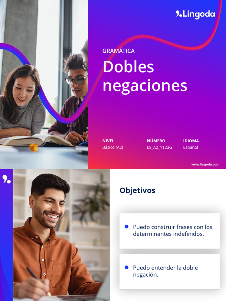 A2!1!046 Lingoda Spanish Double Negation | PDF