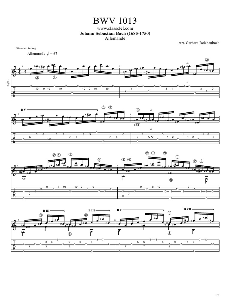 Bach bwv1013 Allemande | PDF