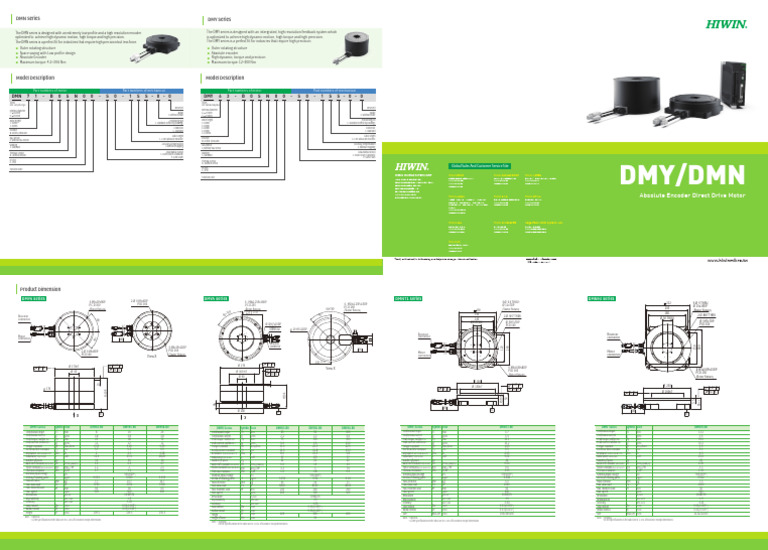 Hiwin DMY/DMN Encoder Motor Specs | PDF | Electric Motor | Mechanical ...