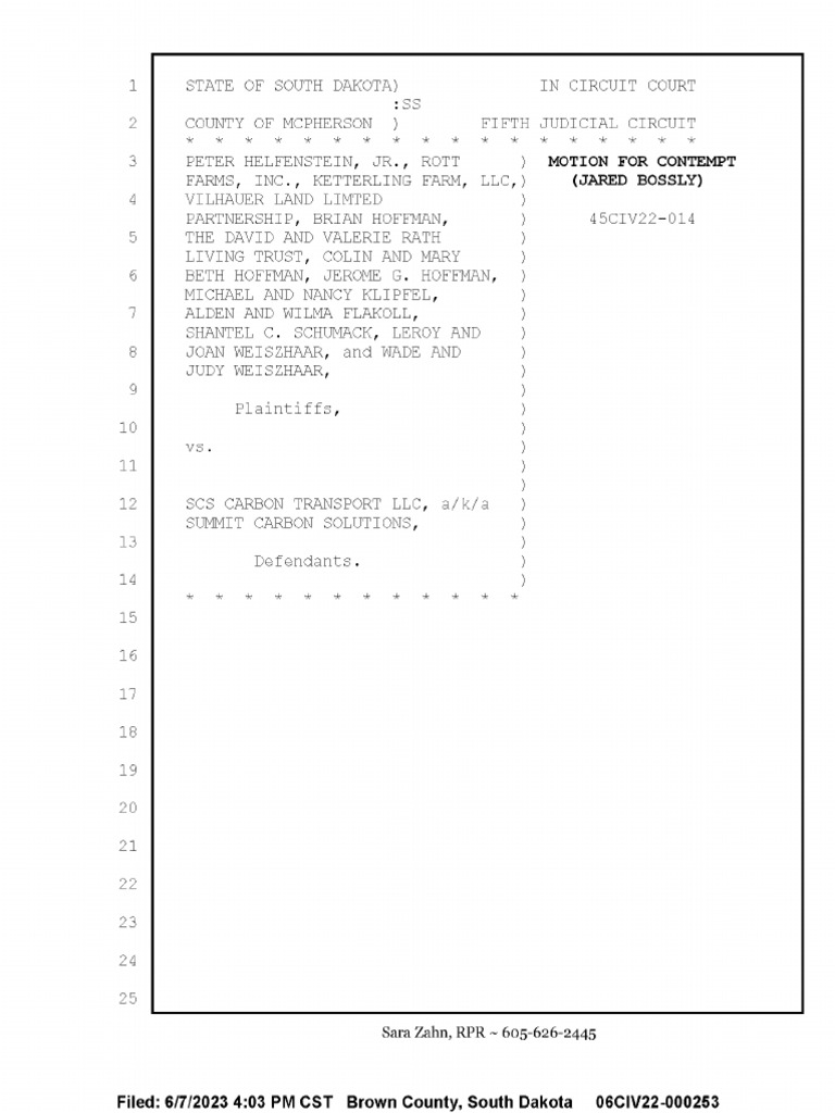 06civ22-000253_transcript of Motion Hearing | PDF