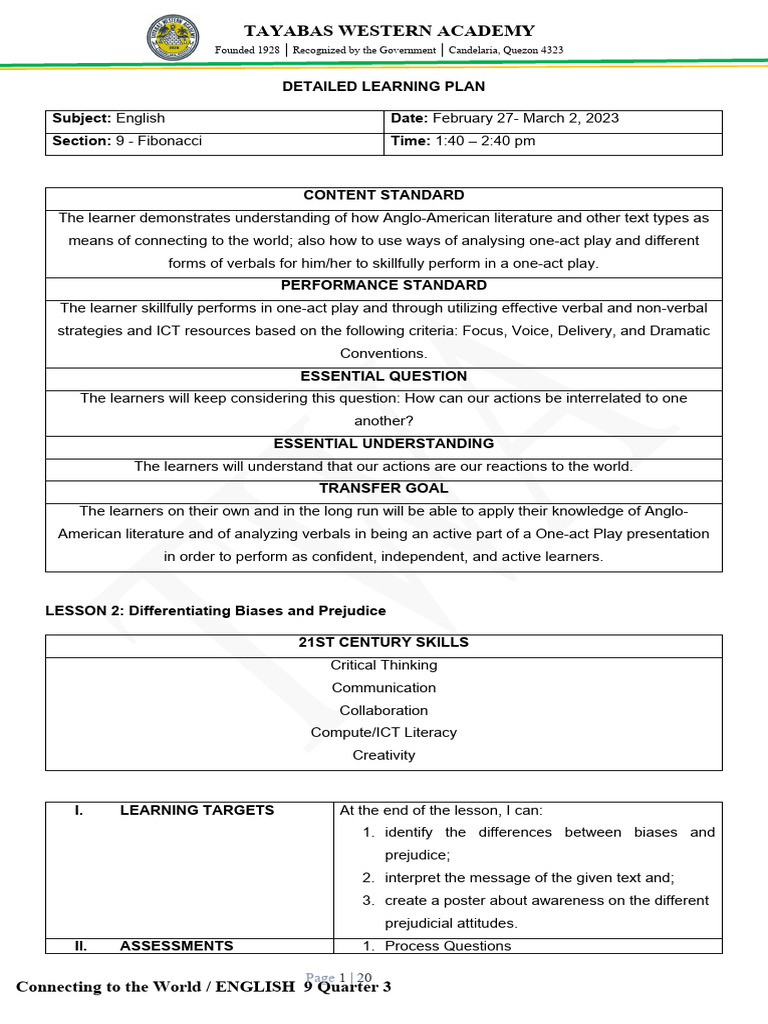 G9 Dlp English Lesson 2 Pdf