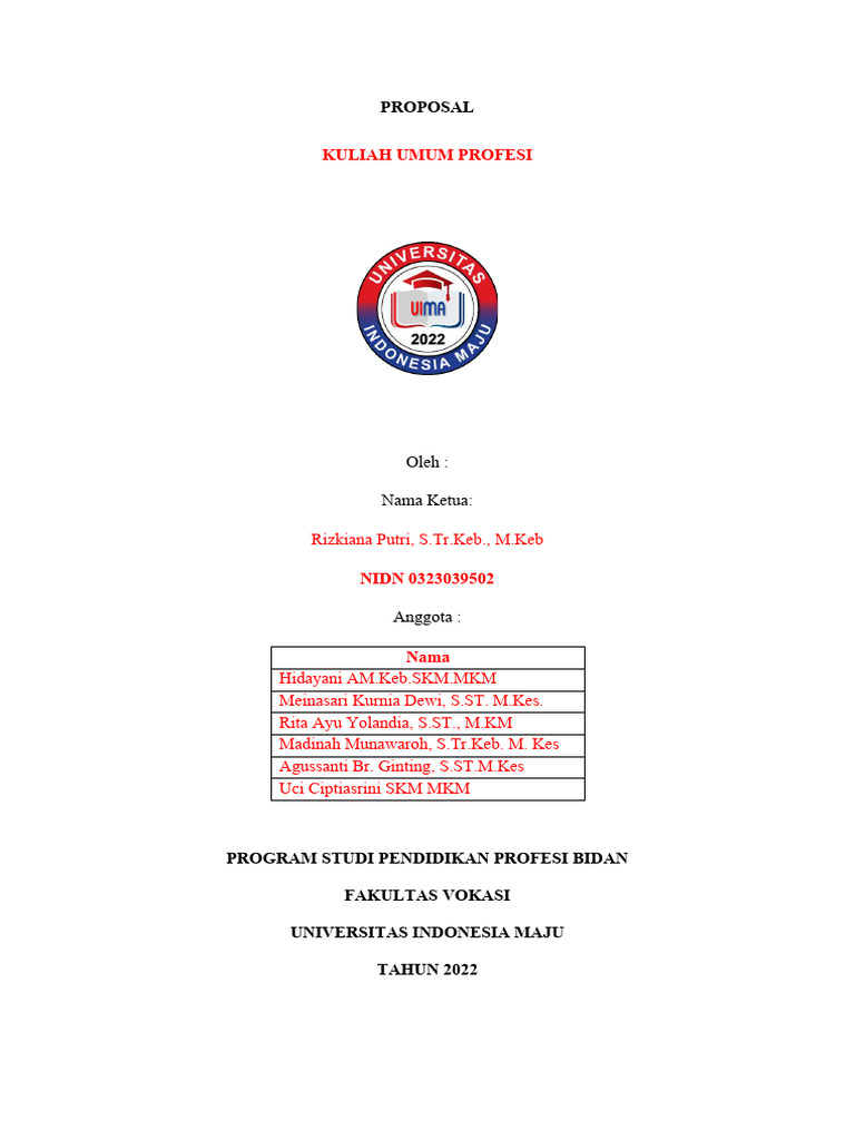 Proposal Kuliah Umum Series I | PDF