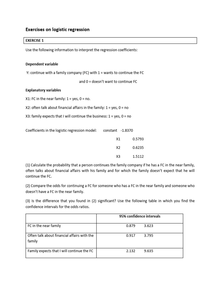 Logistic Regression - Exercises | PDF | Logistic Regression | Statistical Classification