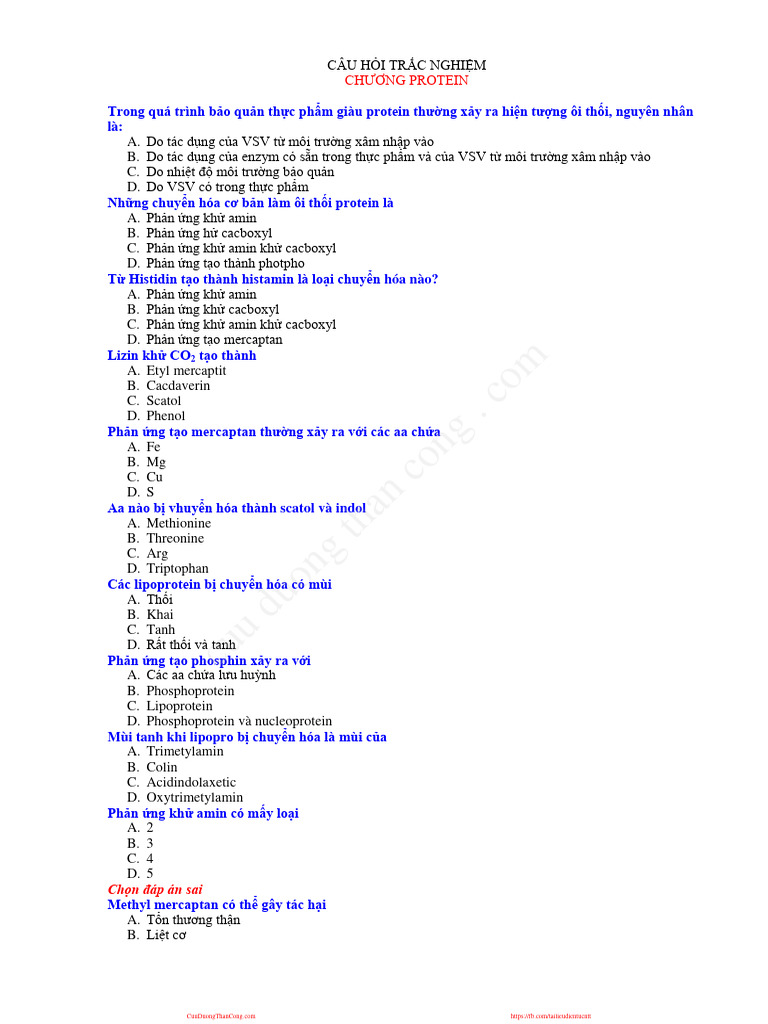 Sinh-Hoa-Dai-Cuong - Nguyen-Phuoc-Nhuan - Cau-Hoi-Trac-Nghiem-Protein - (Cuuduongthancong - Com ...