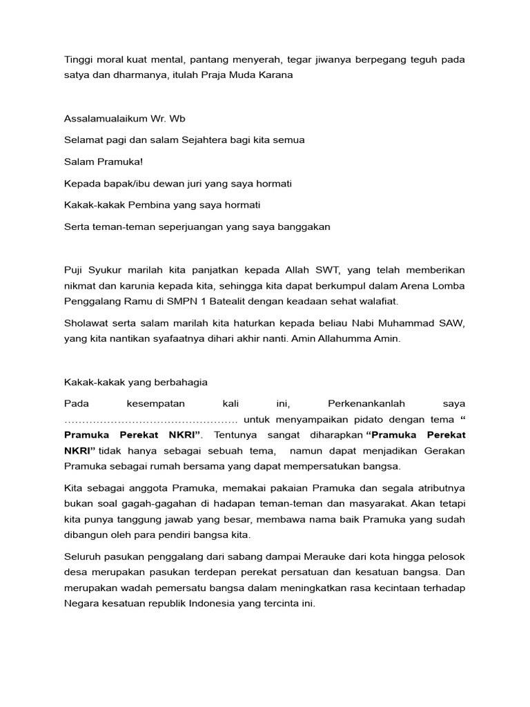 Pidato Pramuka Syila | PDF