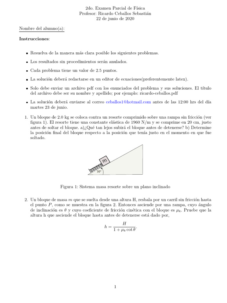Examen Fis 3 | PDF | Ingeniería mecánica | Ciencias fisicas