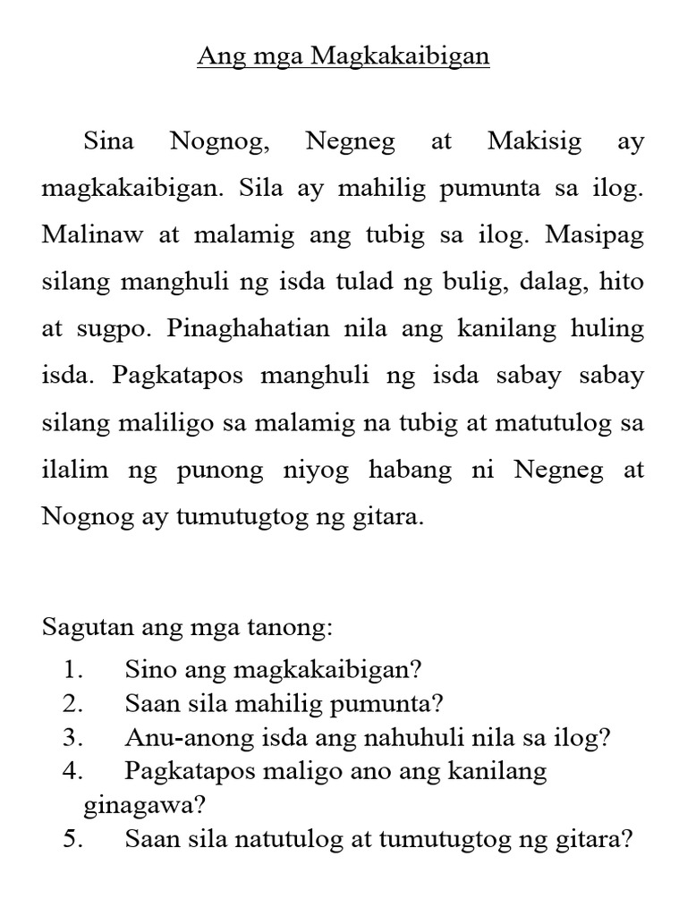 Ang Mga Magkakaibigan | PDF