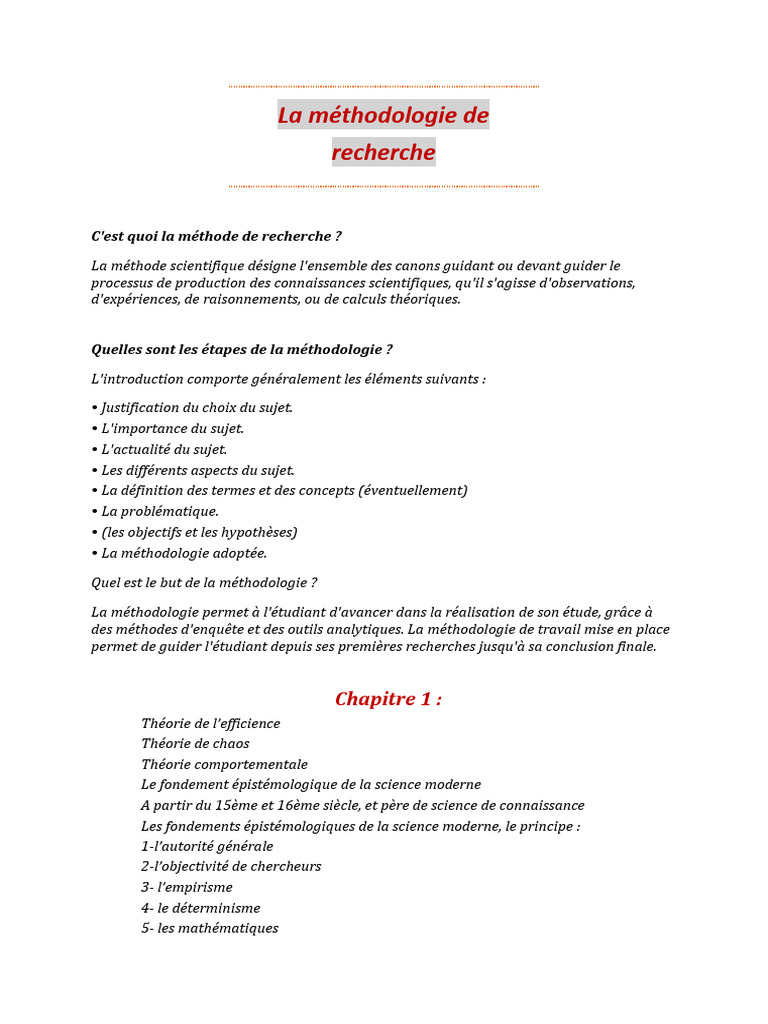 Méthodologie de recherche expliquée | PDF | Théorie | Méthode scientifique