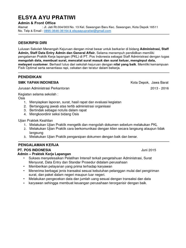 CV Elsya Ayu Pratiwi | PDF